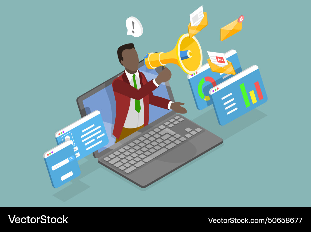 3d isometric flat of public Royalty Free Vector Image