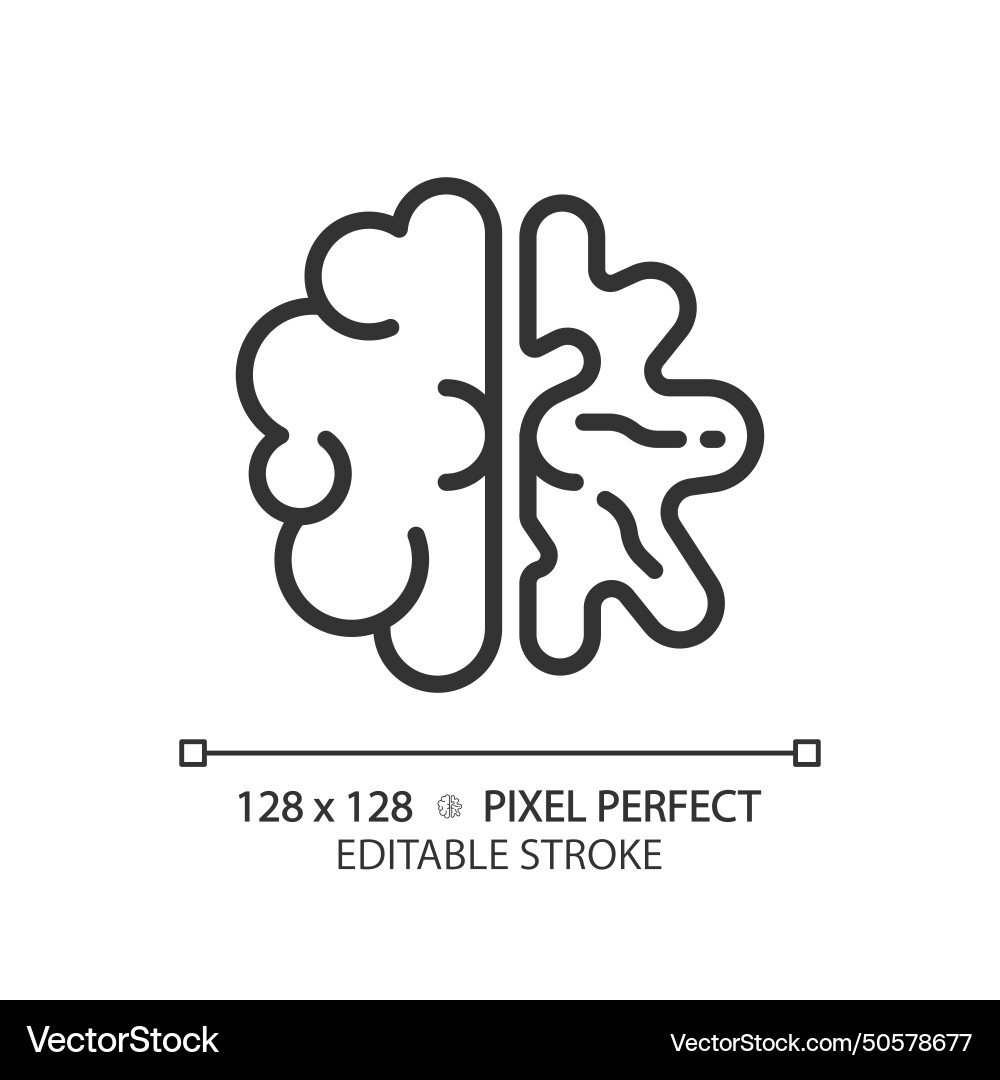 Alzheimer brain linear icon Royalty Free Vector Image