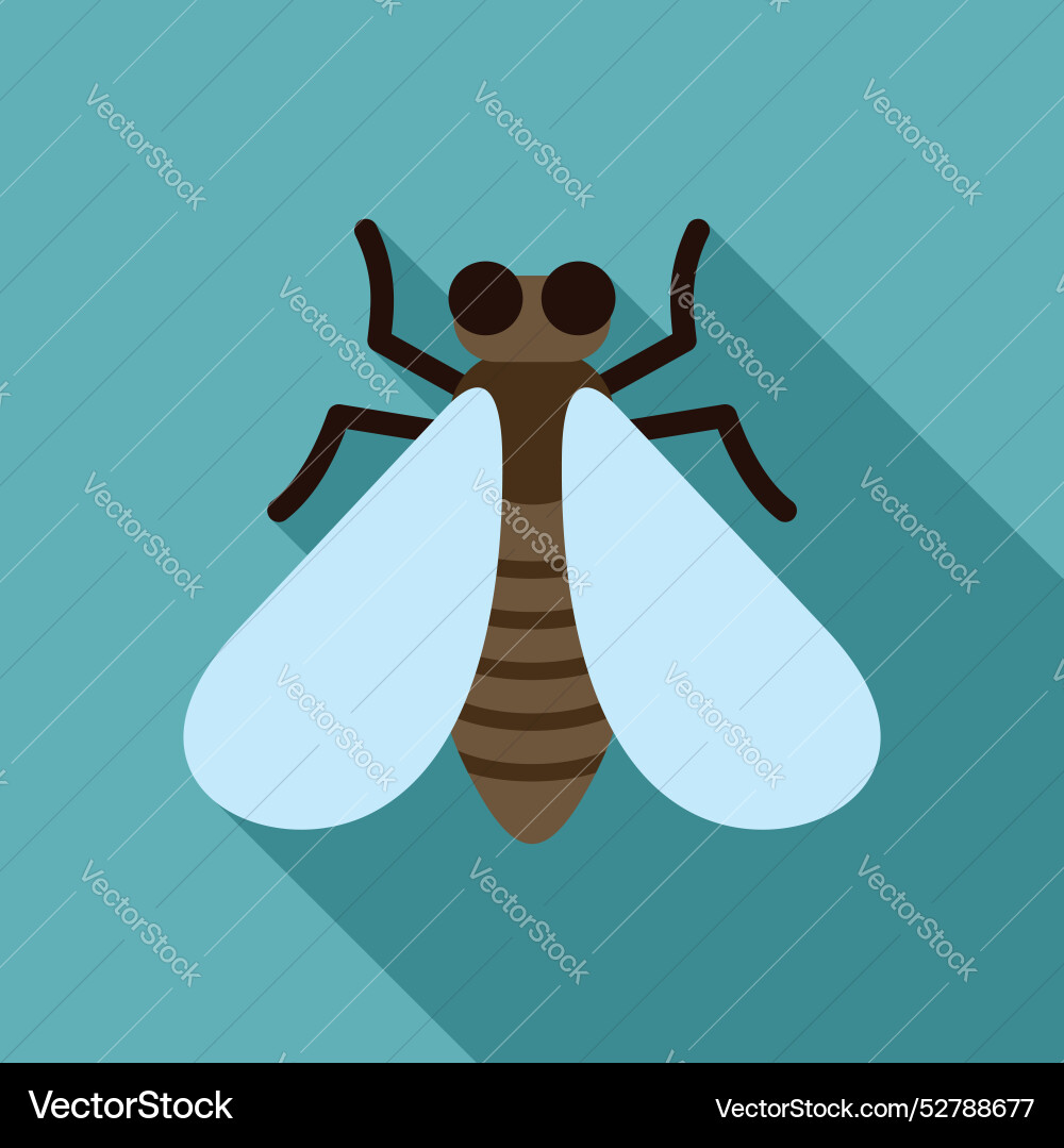 Big brown fly insect spreading its wings Vector Image
