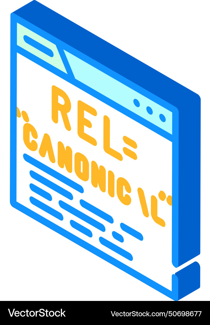 Canonical url seo isometric icon Royalty Free Vector Image