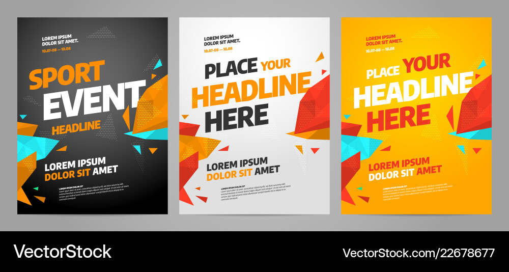 Dynamic Sport Event Poster Template Royalty Free Vector
