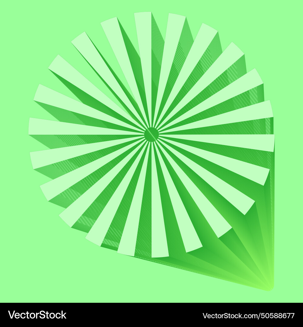 Green circular ray sunburst abstract retro Vector Image