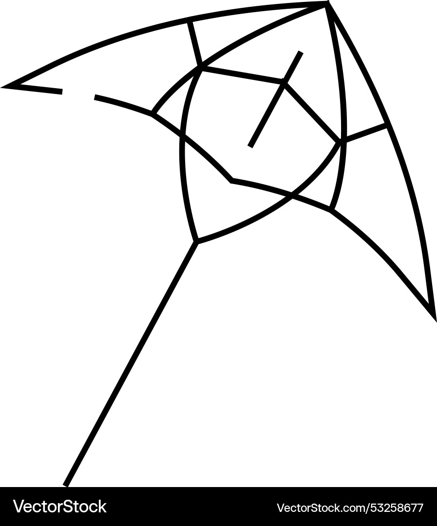 Kite kid leisure line icon Royalty Free Vector Image