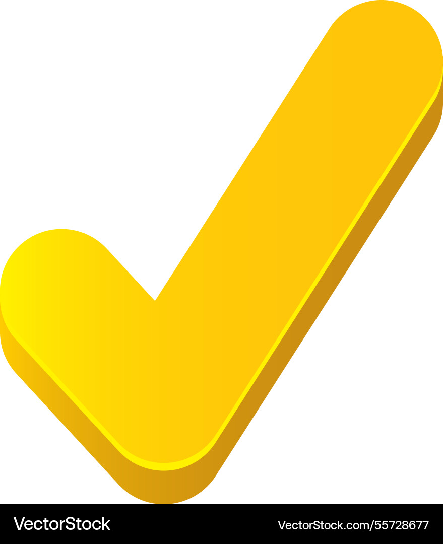 Modern yellow and golden checkmark icon Royalty Free Vector