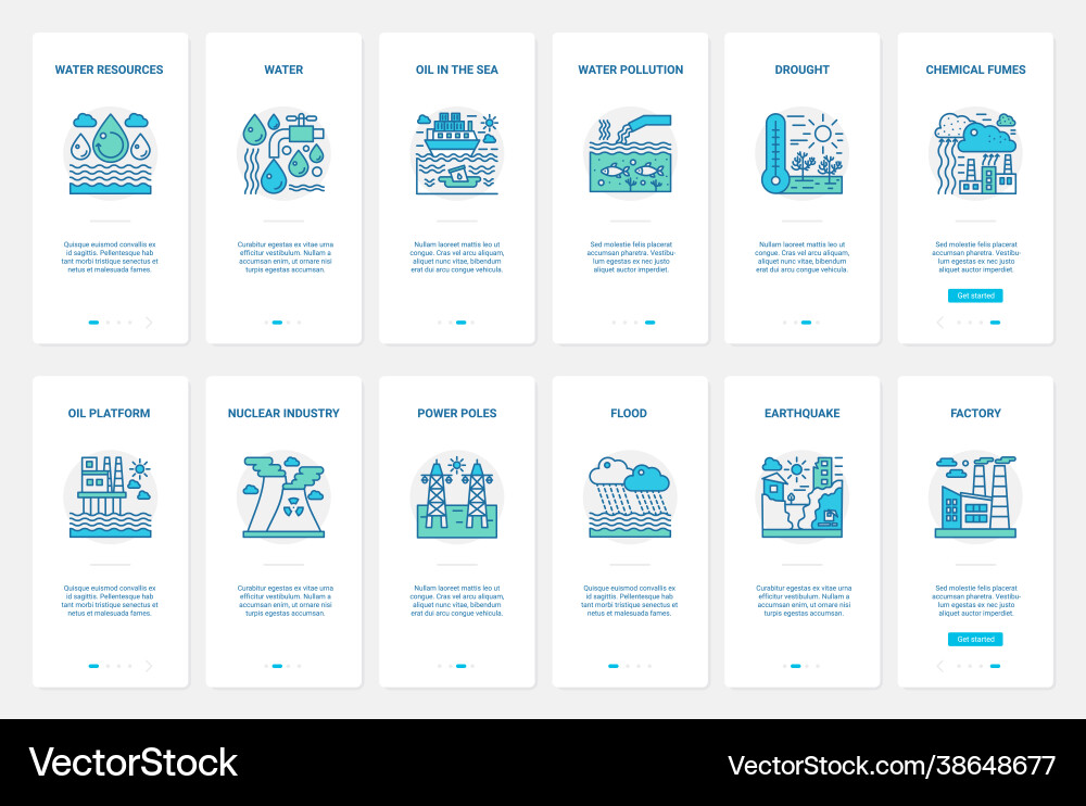 Pollution water air nature resources ux ui Vector Image