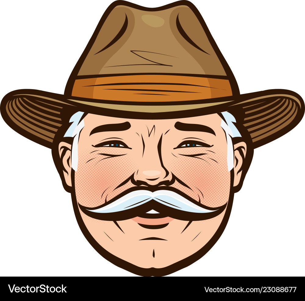 Smiling Farmer Portrait Royalty Free Vector Image