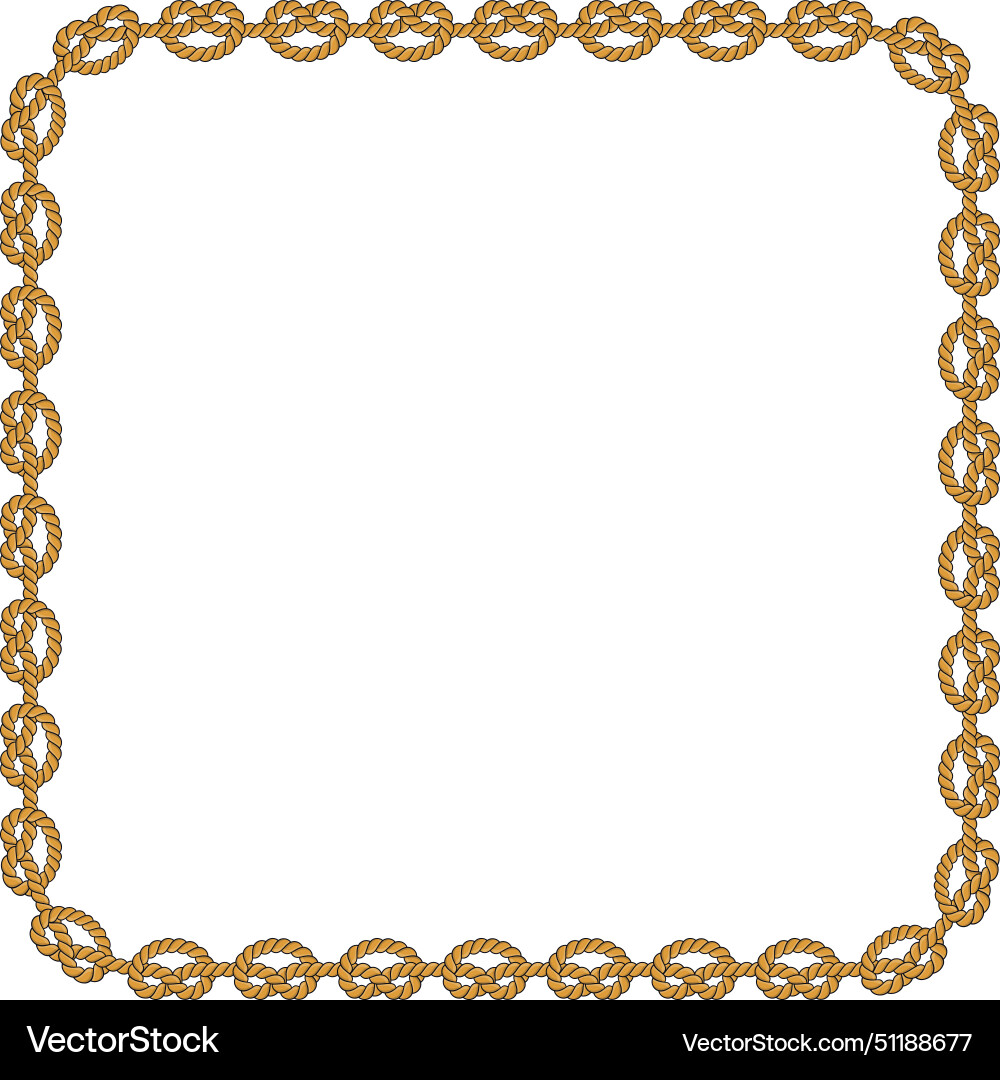 Square rope frame isolated on white background Vector Image