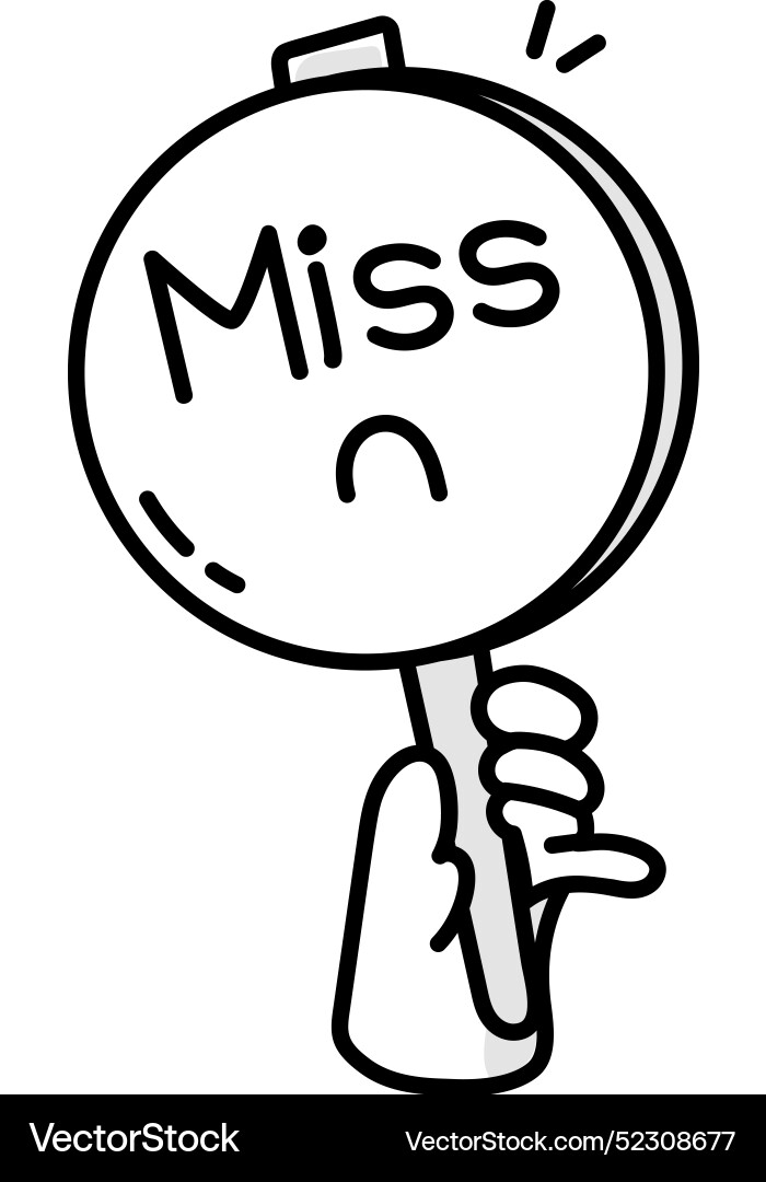 Weba doodle style icon of holding a missing sign Vector Image