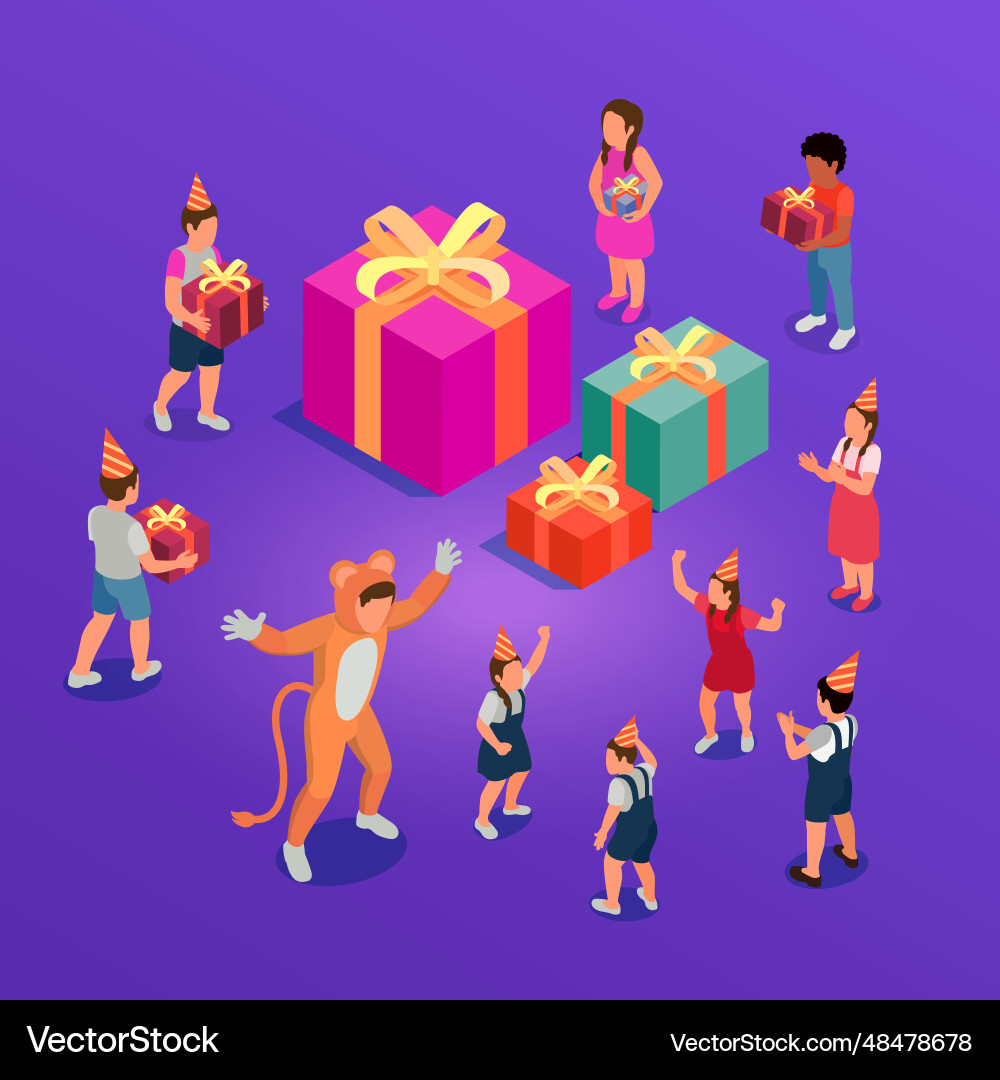 Birthday party composition Royalty Free Vector Image