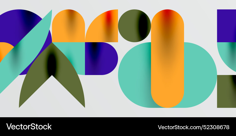 Circles semi squares and round shapes Royalty Free Vector