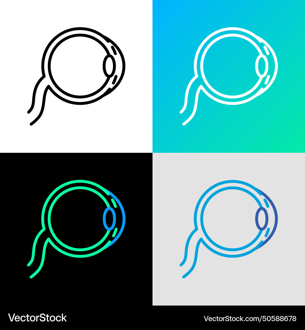 Cornea thin line icon structure of human eye Vector Image