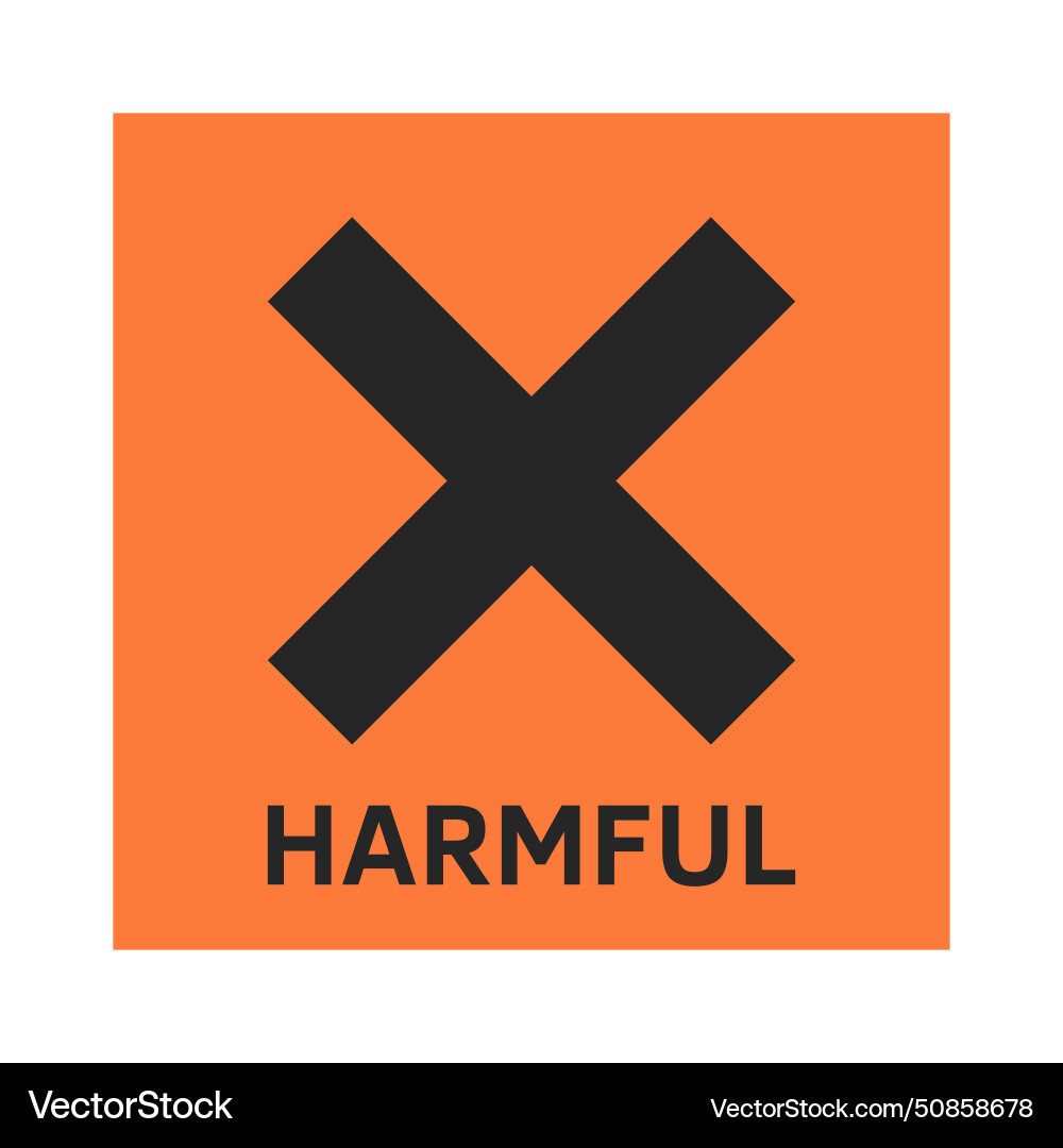 European hazard symbol irritant harmful Royalty Free Vector