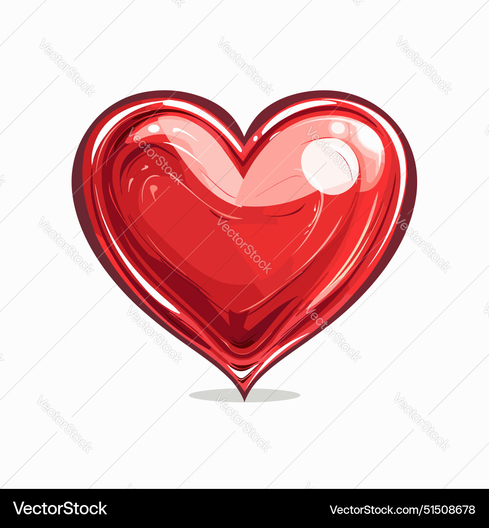 Love red heart on white background Royalty Free Vector Image