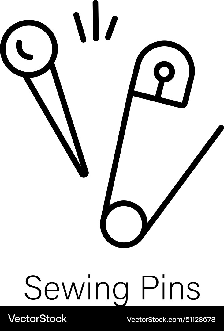 Sewing pins Royalty Free Vector Image - VectorStock
