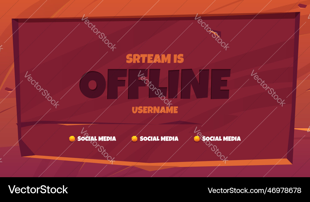 Stream ist offline Twitch Cartoon Hintergrundlabel