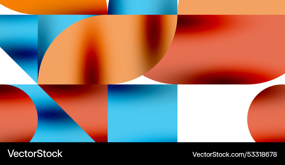 Tech minimal circular shapes geometric art Vector Image