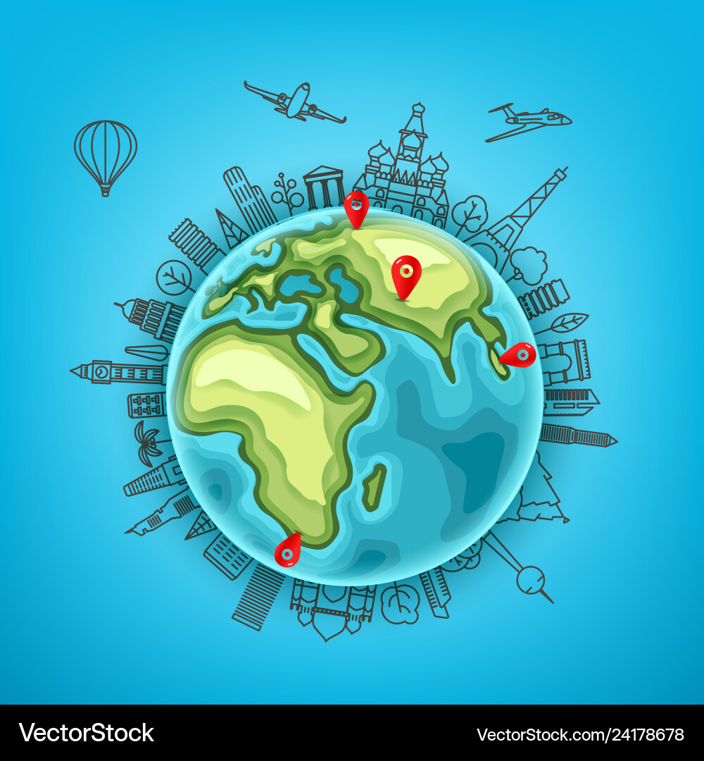 Travel destination concept Royalty Free Vector Image