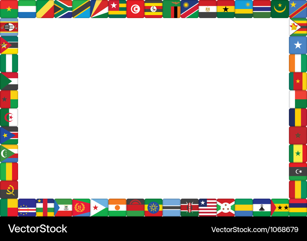 African Flags Border Frame Royalty Free Vector Image