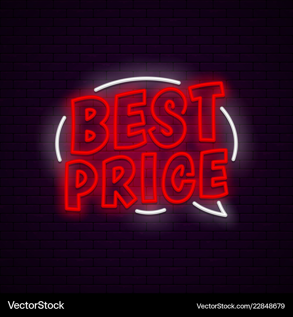 Best price neon banner Royalty Free Vector Image