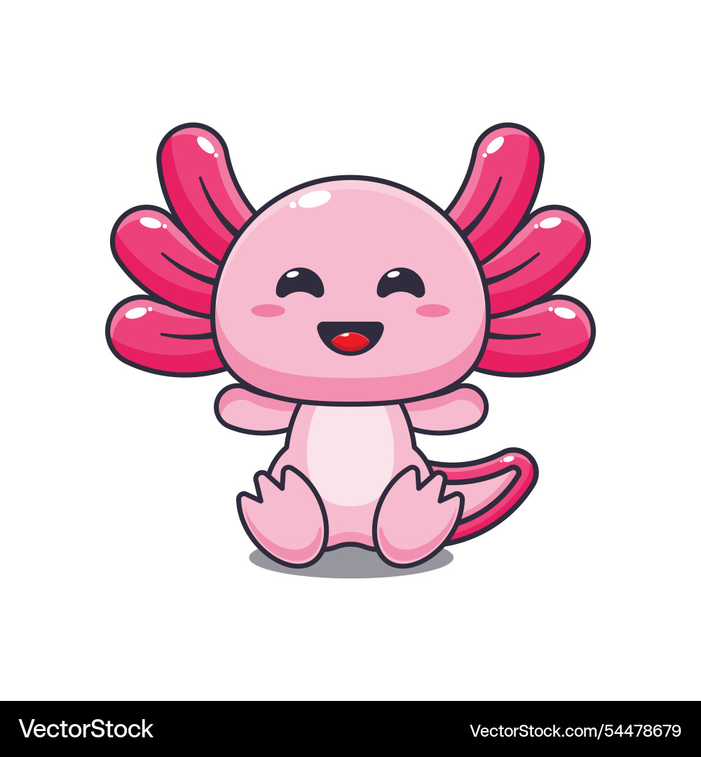 Cute axolotl mascot cartoon Royalty Free Vector Image