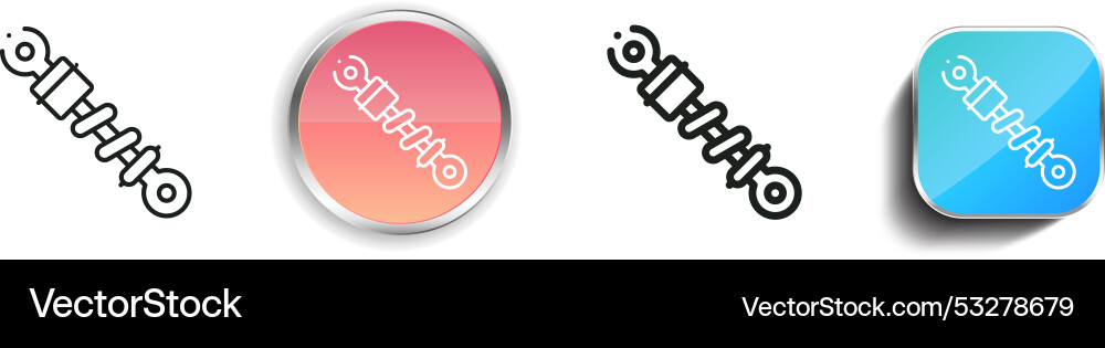 Damper icon thin linear regular and button style Vector Image