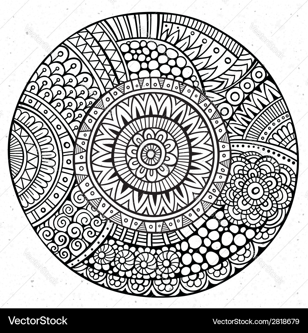 Decorative hand drawn circle Royalty Free Vector Image