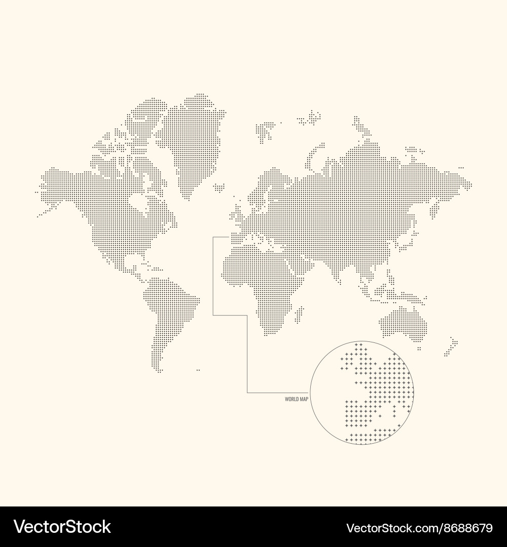 Dotted world map Royalty Free Vector Image - VectorStock