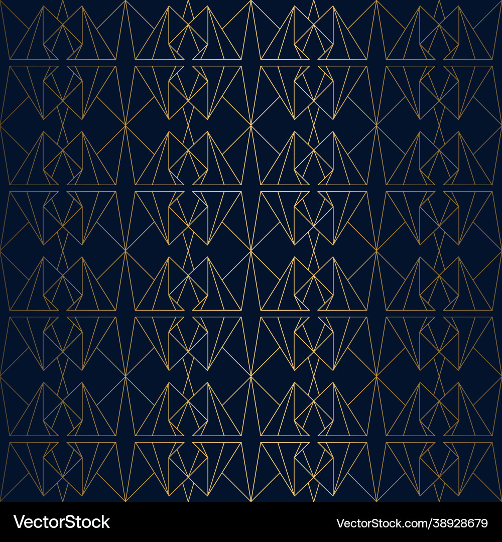 Geometric pattern gold on dark blue background Vector Image