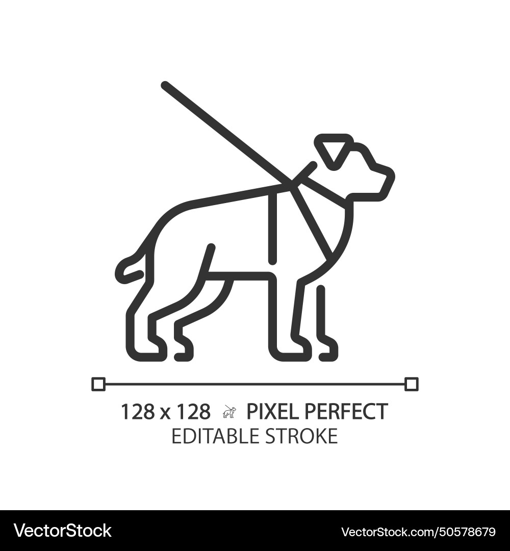 Guide dog linear icon Royalty Free Vector Image