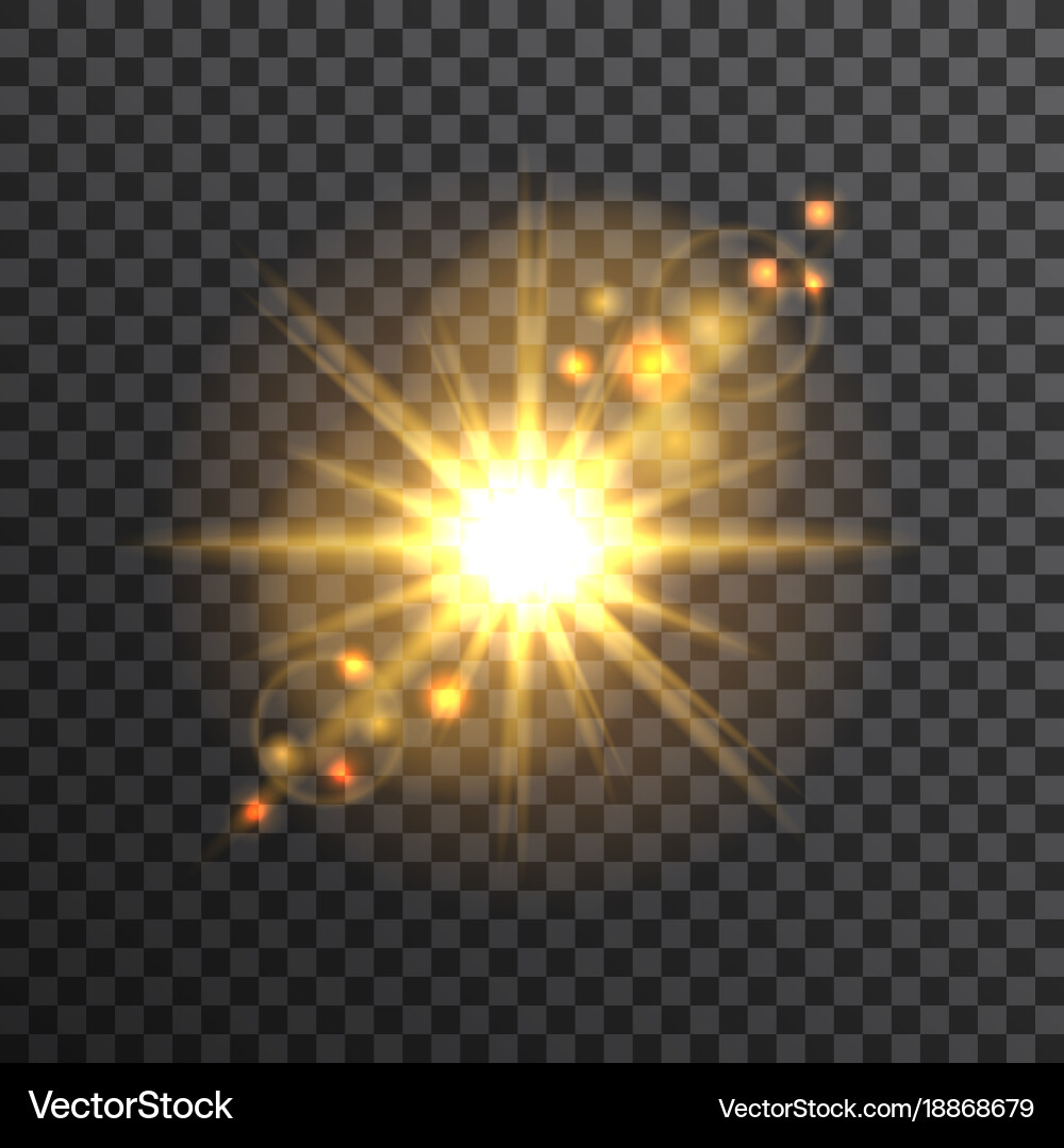 Sun on transparent background Royalty Free Vector Image