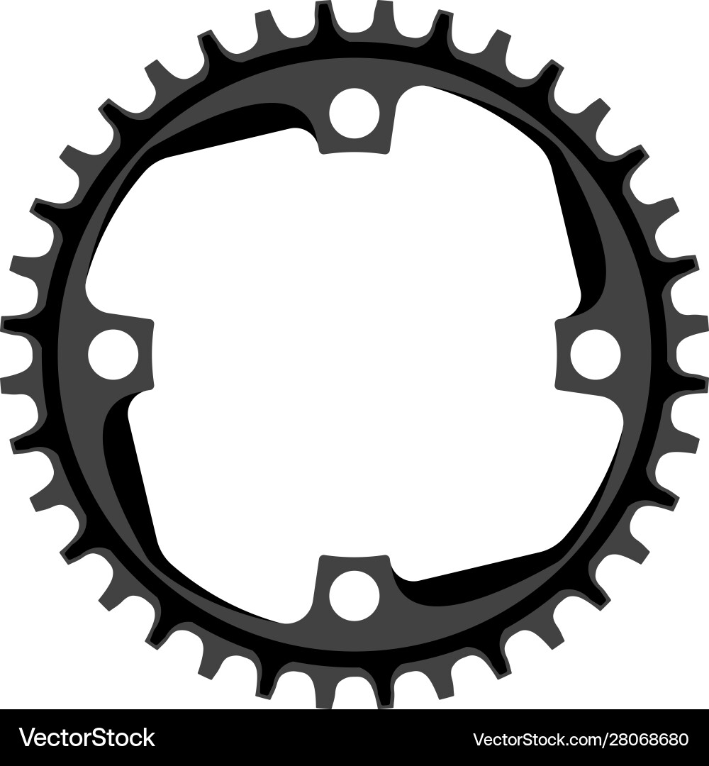 36 Tooth Mountain Bike Chainring Royalty Free Vector Image