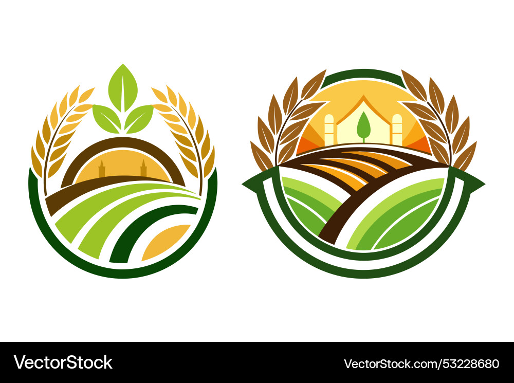 Agro farm logo customizable Royalty Free Vector Image