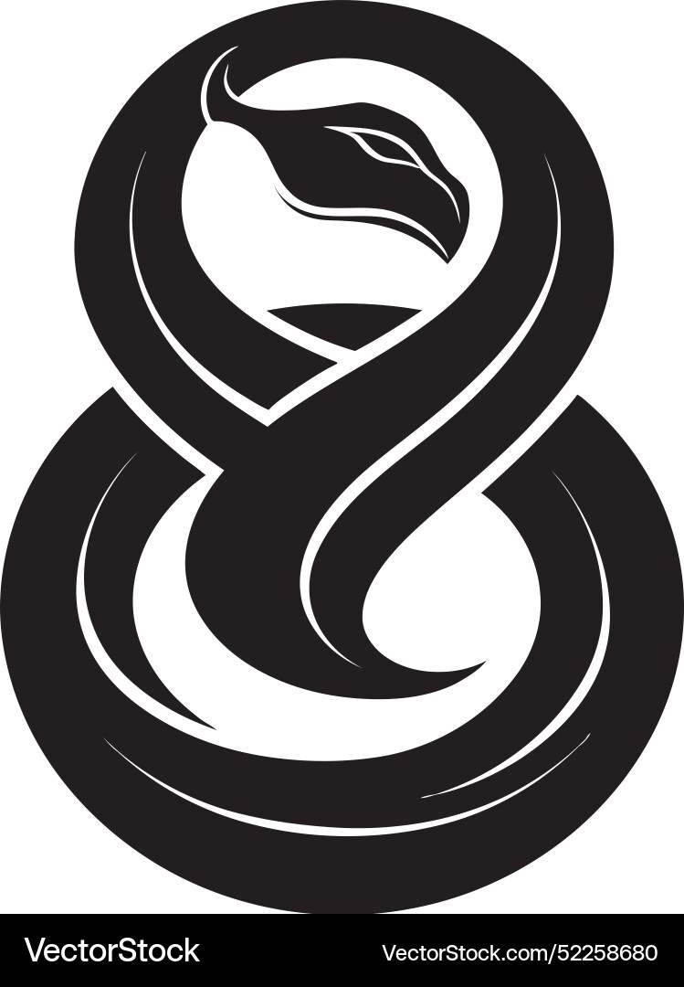 Chic cobra glyph dark snake viper shadows Vector Image