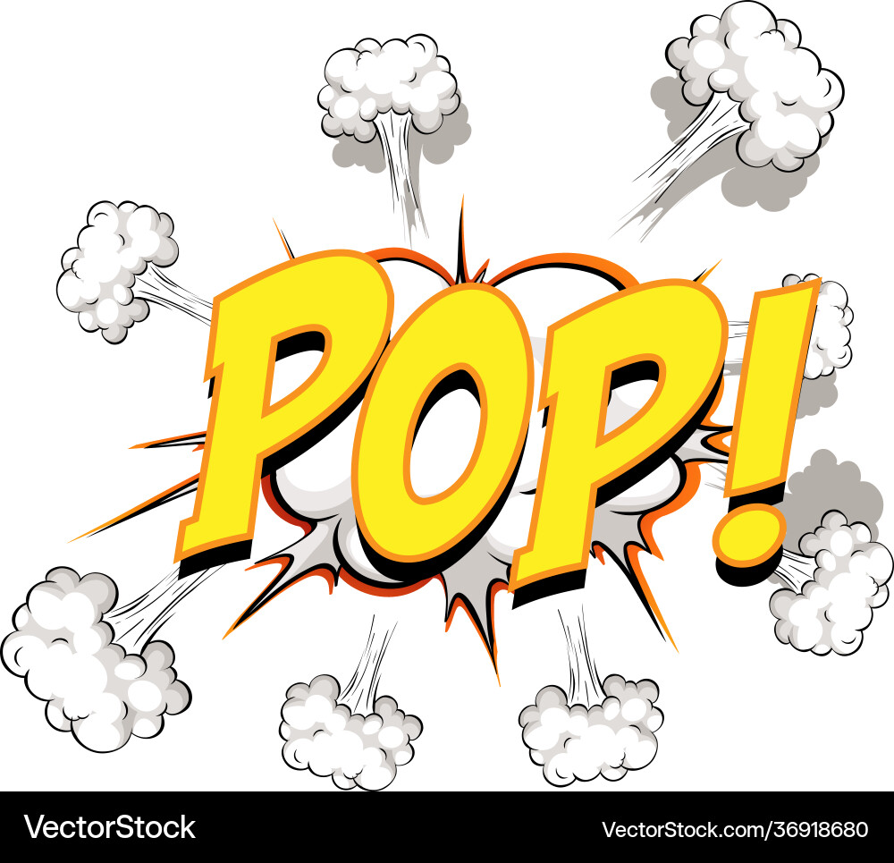 Comic speech bubble with pop text Royalty Free Vector Image