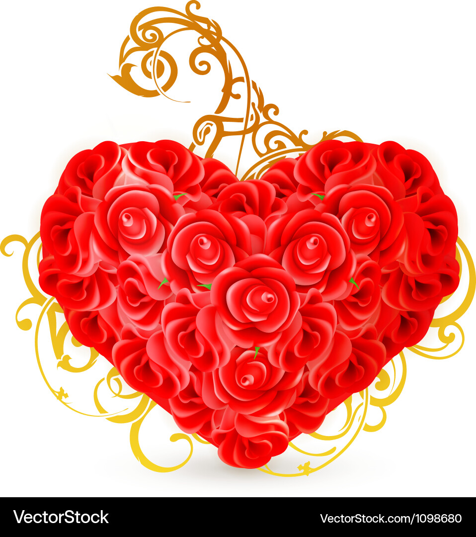 Heart of roses Royalty Free Vector Image - VectorStock