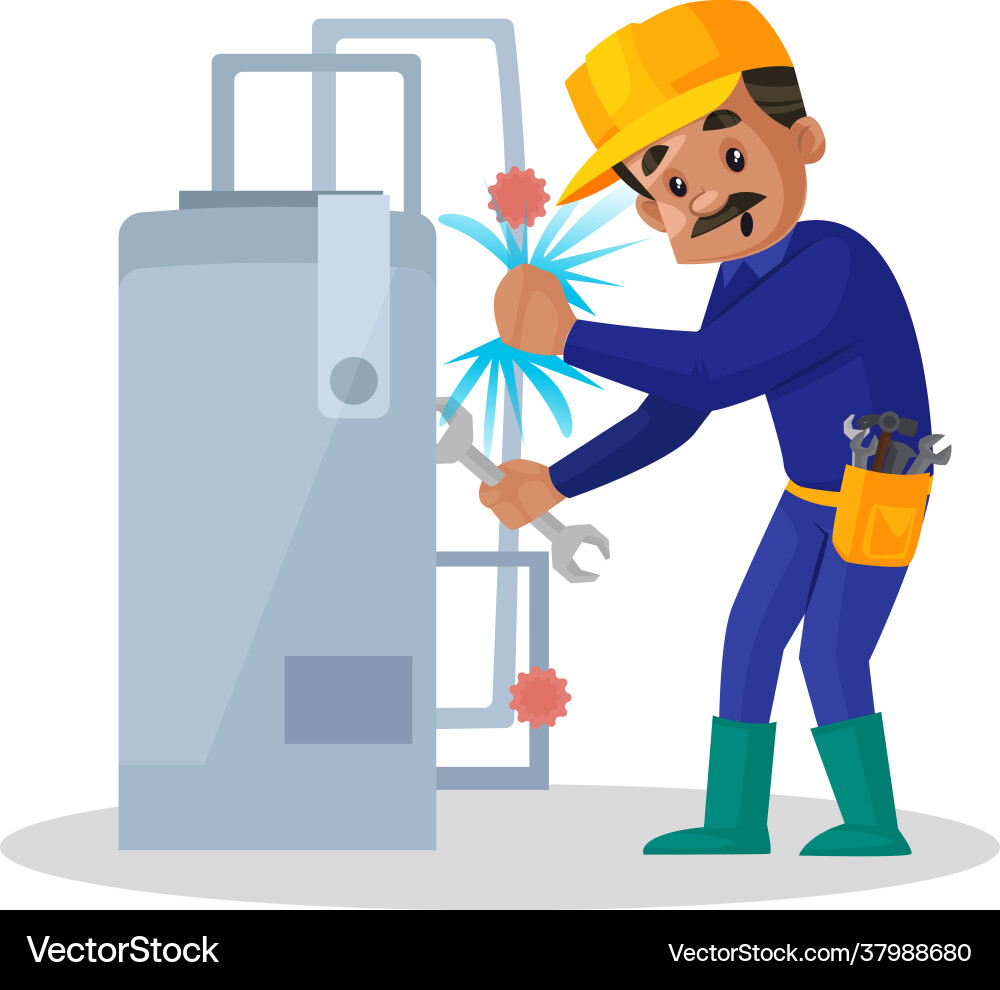 Plumber cartoon character Royalty Free Vector Image