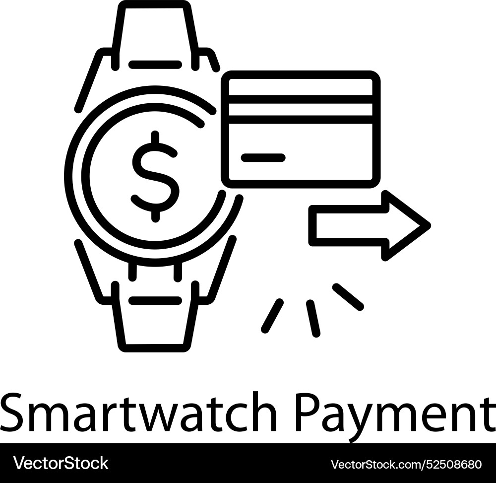 Smartwatch payment Royalty Free Vector Image - VectorStock