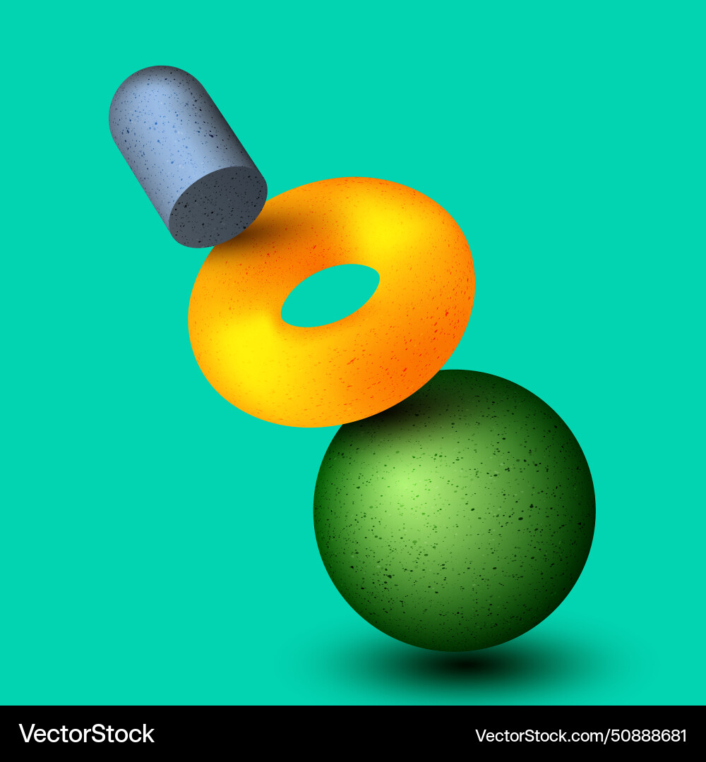 3d geometric shapes of a set Royalty Free Vector Image