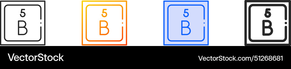 Boron iconthin linear gradient blue stroke Vector Image