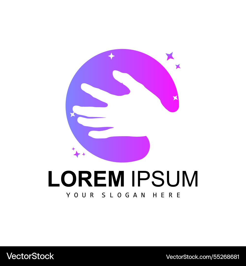 Hand logo teamwork team company design body Vector Image