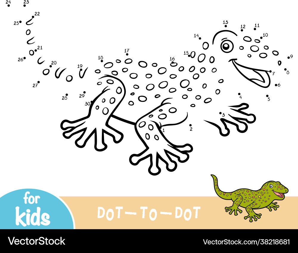 Numbers game education for children gecko Vector Image