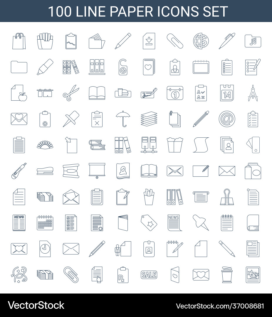 Paper icons Royalty Free Vector Image - VectorStock