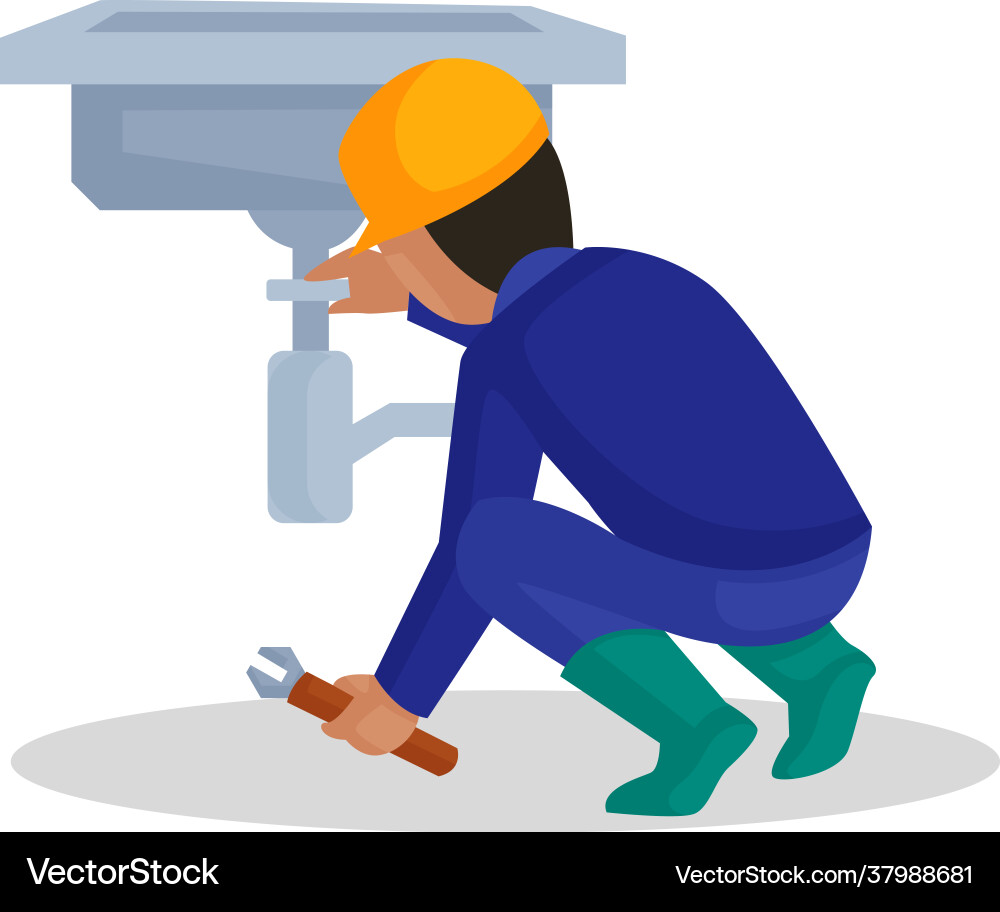 Plumber cartoon character Royalty Free Vector Image