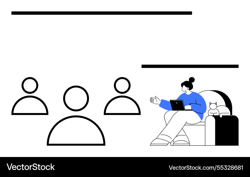 Remote work collaboration with virtual Royalty Free Vector