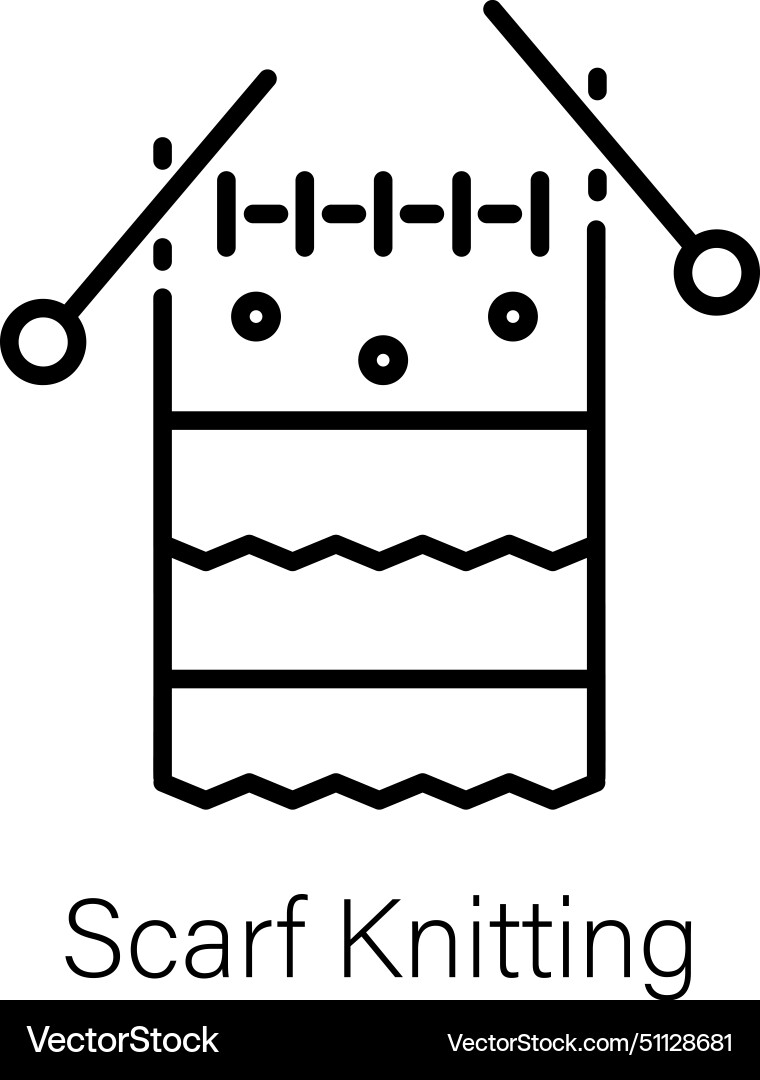 Scarf knitting Royalty Free Vector Image - VectorStock