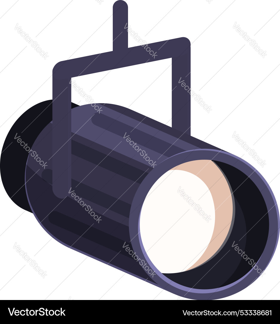 Spotlight hanging from metal construction lighting