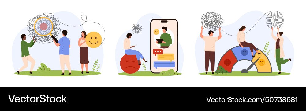 Support psychology therapy and counseling set Vector Image