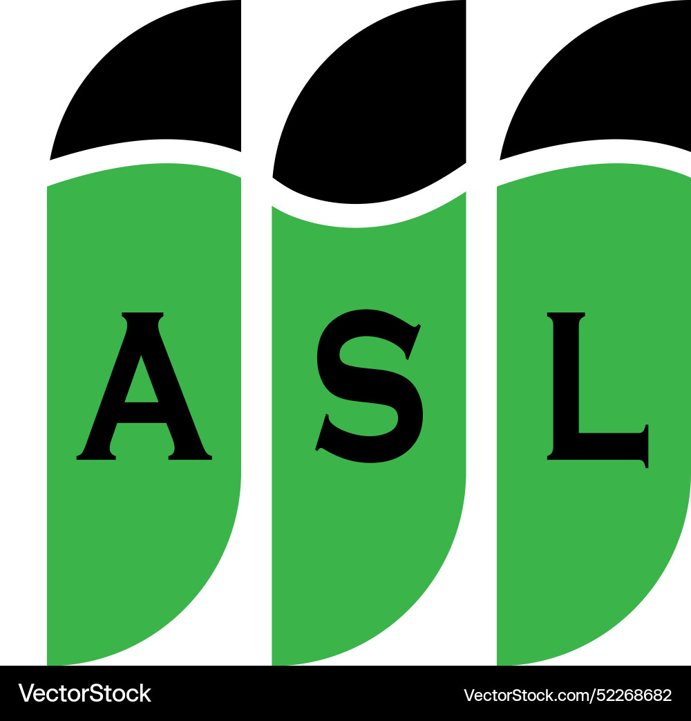Asl letter logo design on white background Vector Image