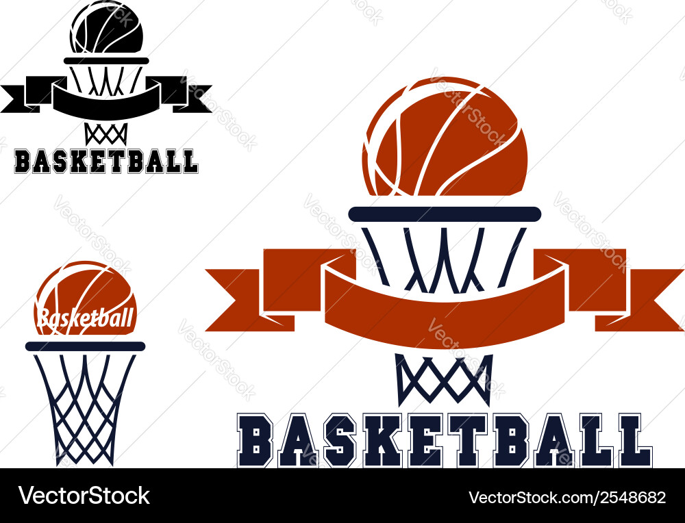 Basketball emblems and symbols Royalty Free Vector Image