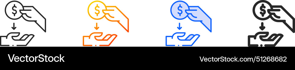 Borrow iconthin linear gradient blue stroke Vector Image